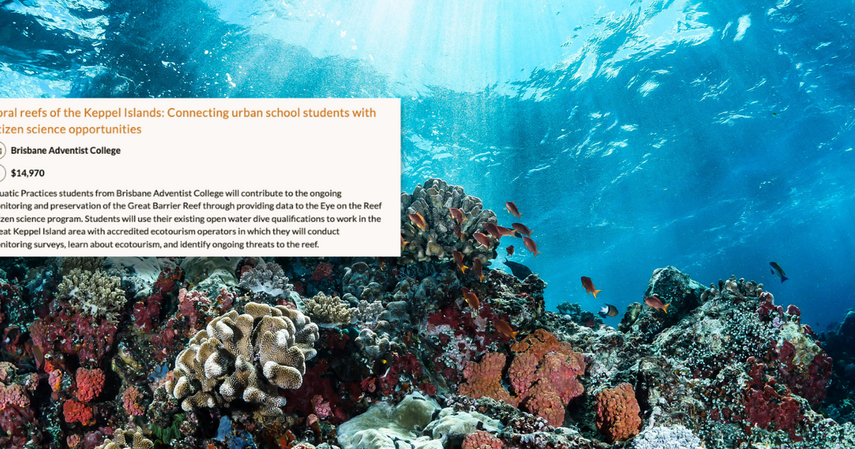 BAC Wins Science Grant to Take Students to the Great Barr - Brisbane ...