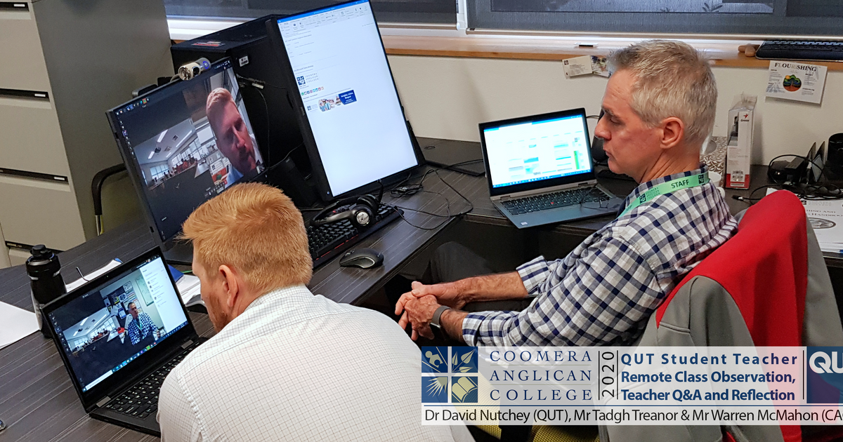 QUT explore remotely streamed classroom observation. | Coomera Anglican ...